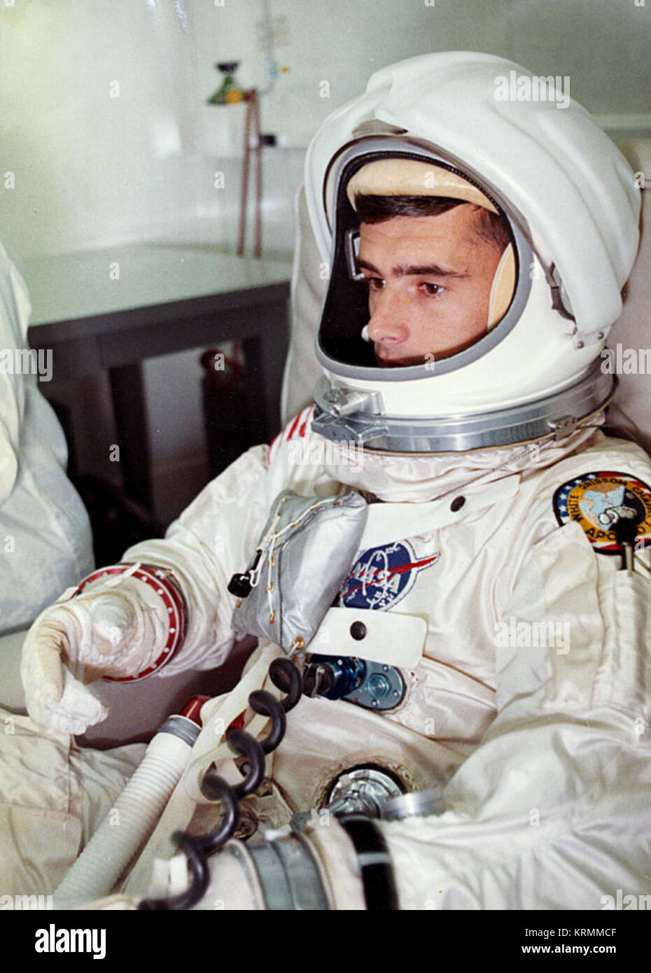 Apollo 1 - Chaffee in Apollo Block I space suit Stock Photo - Alamy