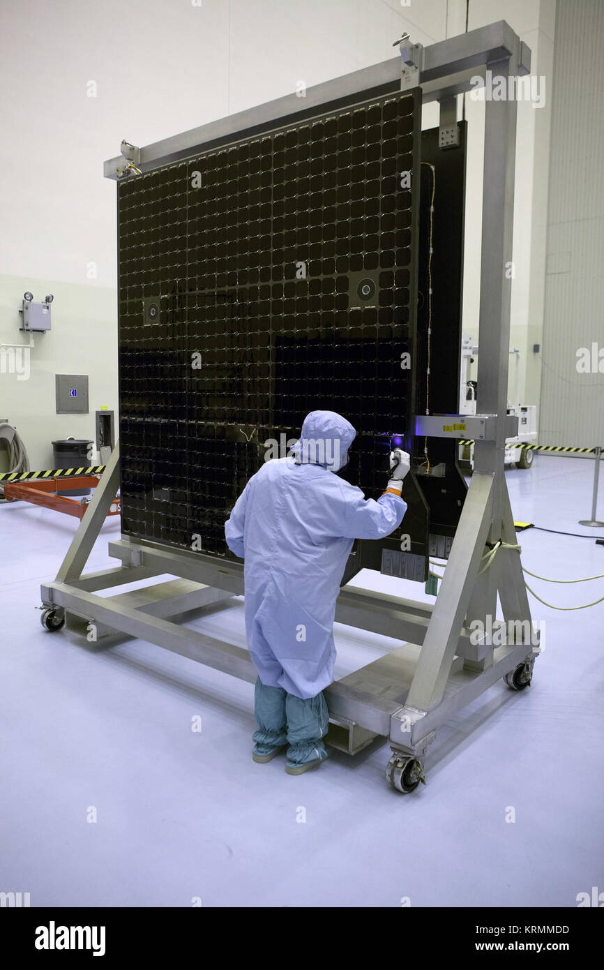 OSIRIS-REx Solar Array cleaning and inspection testing at the PHSF. KSC ...