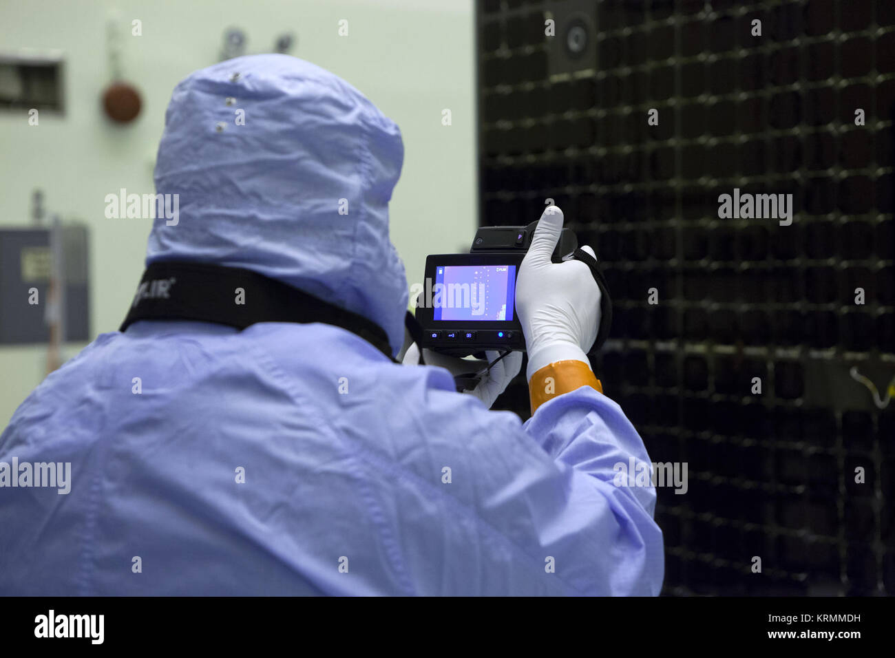 OSIRIS-REx Solar Array cleaning and inspection testing at the PHSF. KSC ...