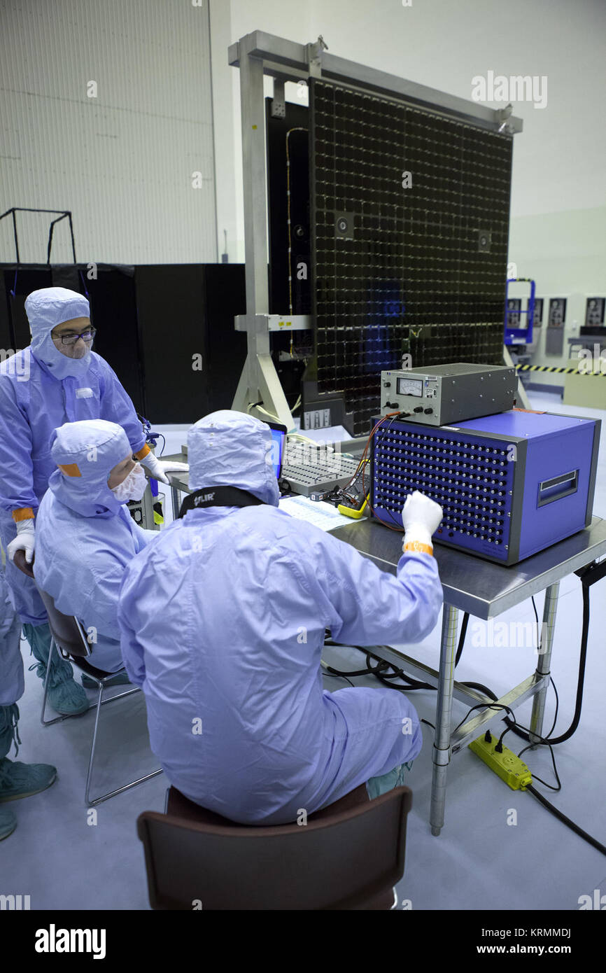OSIRIS-REx Solar Array cleaning and inspection testing at the PHSF. KSC ...