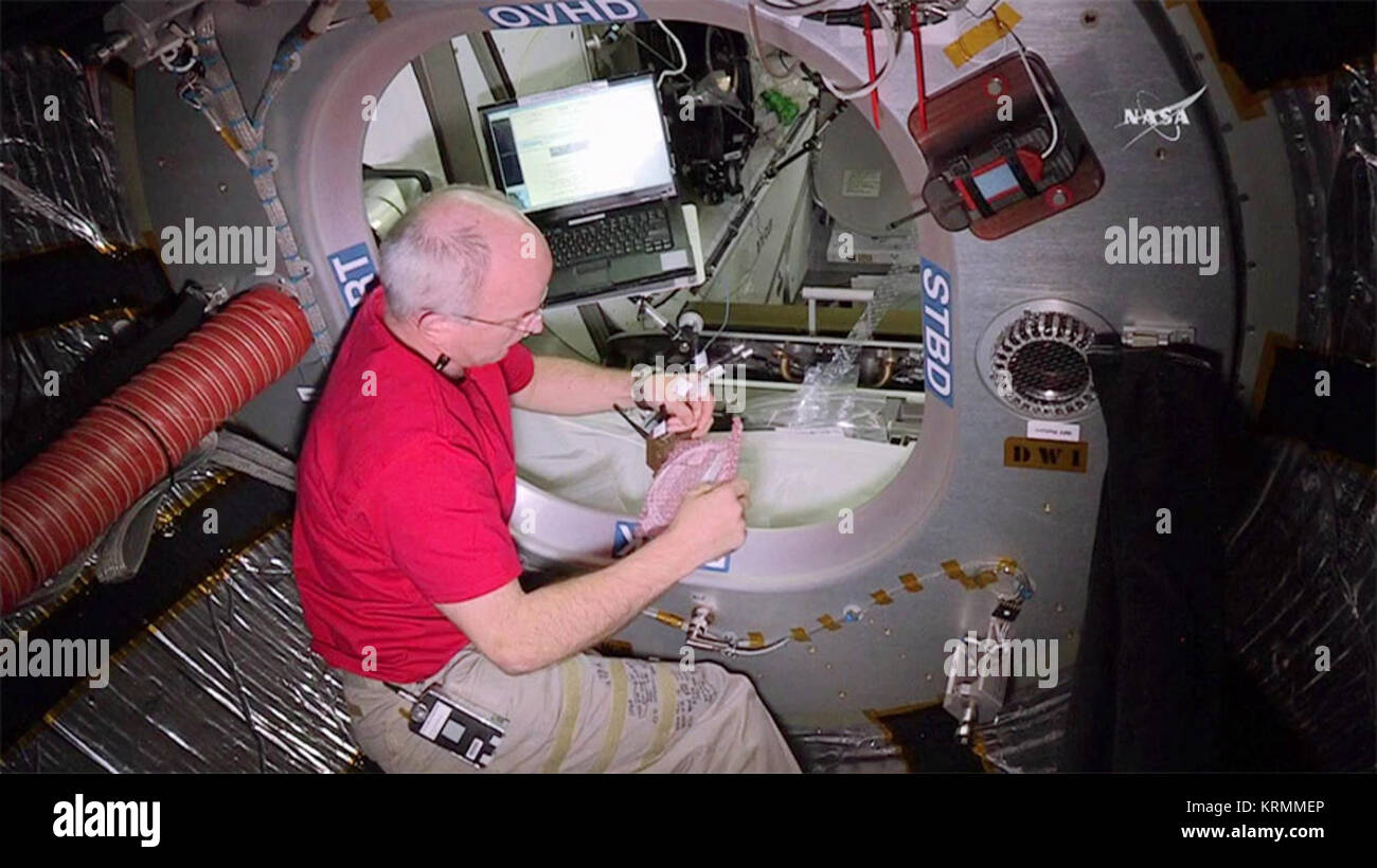ISS-47 Jeff Williams installs sensors inside the BEAM Stock Photo - Alamy