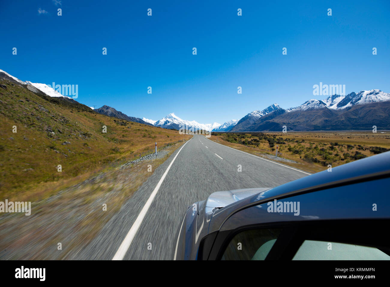 Mount Cook highway,South Island,New Zealand Stock Photo - Alamy