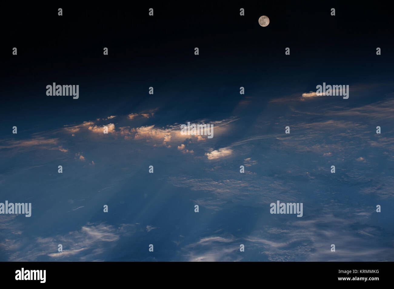ISS-48 Full moon just before sunset over western China Stock Photo - Alamy