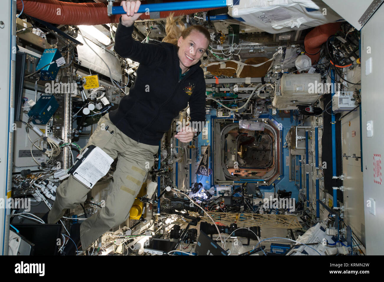 ISS-48 Kate Rubins inside the Destiny laboratory Stock Photo - Alamy