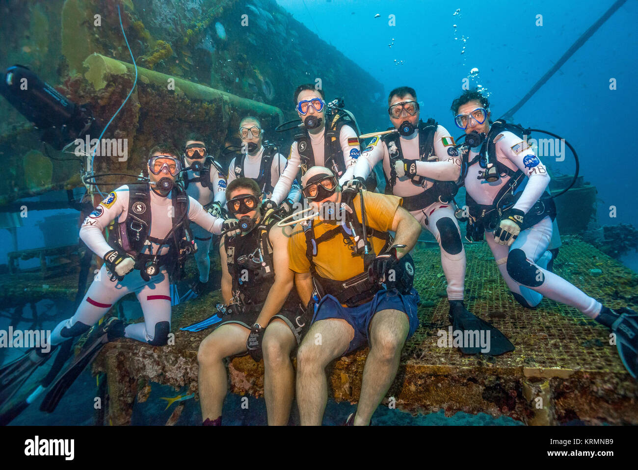 NEEMO 21 Team picture at Aquarius Stock Photo - Alamy