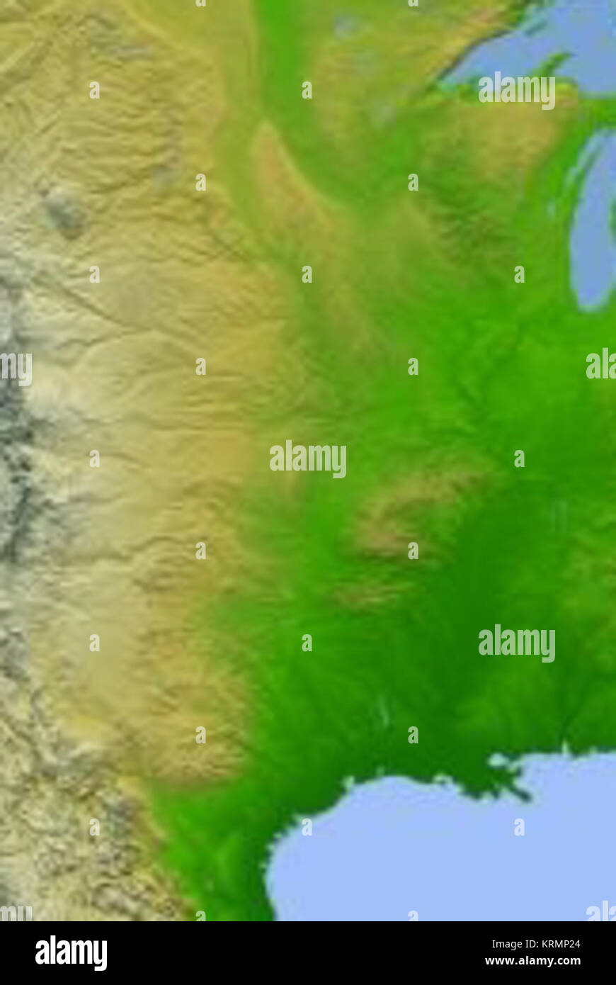 MAP.USA Relief middle Stock Photo - Alamy