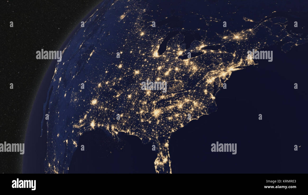 Earth at Night, North America (hd video) (8269691015 Stock Photo - Alamy
