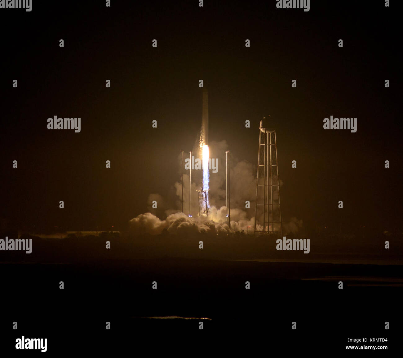 The Orbital Atk Antares Rocket With The Cygnus Spacecraft Onboard