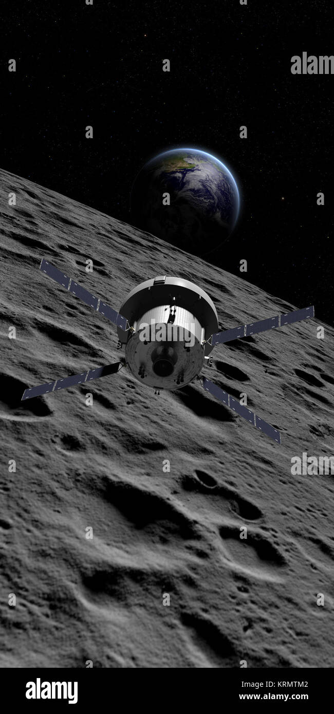 Illustration of Orion over lunar surface with Earthrise (32125696615 ...