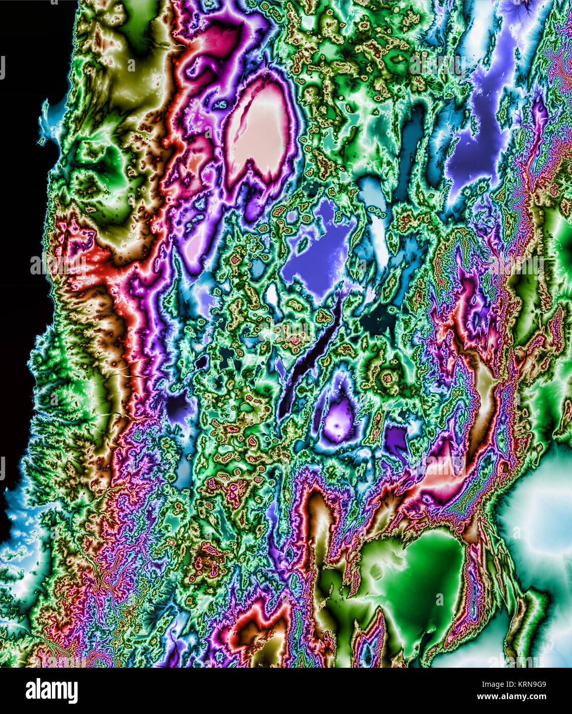 Andes 22to29S 65to71W Topo Rainbow Zebra 2040 Stock Photo - Alamy