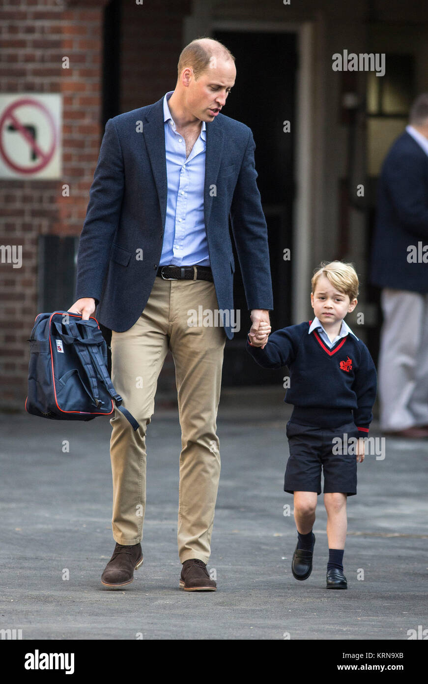 File photo dated 07/09/17 of Prince George arriving with the Duke of ...