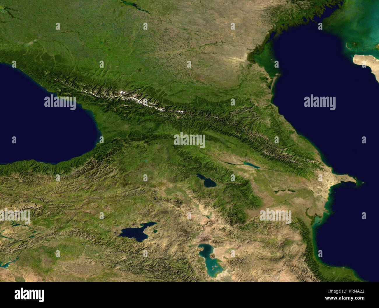 South Caucasus Satellite Image Stock Photo - Alamy
