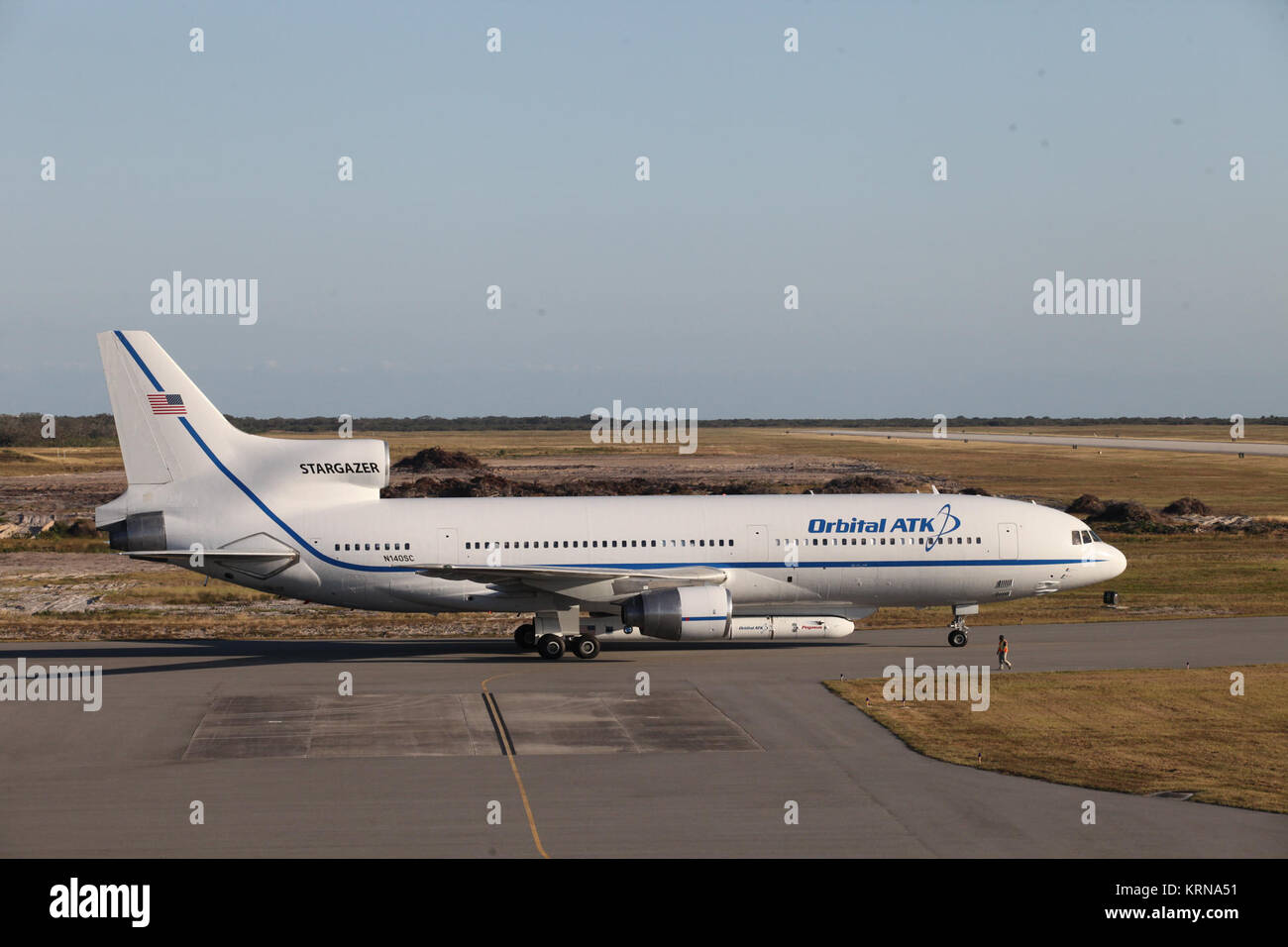 The Orbital ATK L-1011 Stargazer aircraft has arrived at the Skid Strip ...