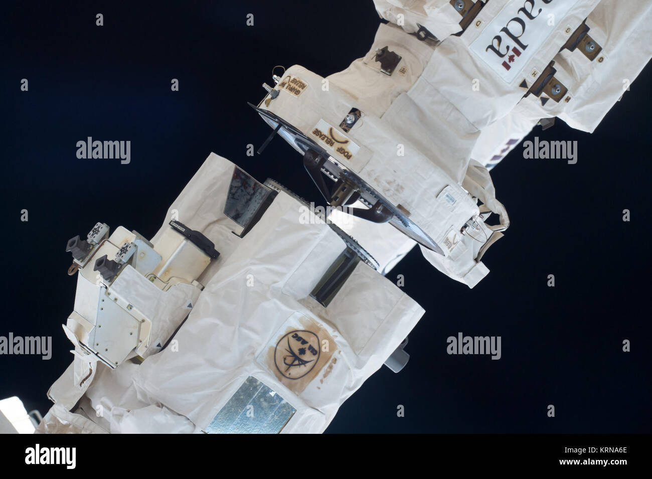 Canadarm2 grappling with a PDGF (ISS050-E-014639 Stock Photo - Alamy