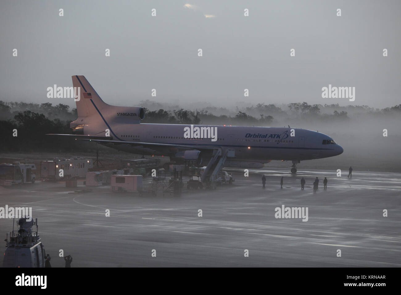 An Orbital ATK L-1011 Stargazer aircraft carrying a Pegasus XL Rocket ...