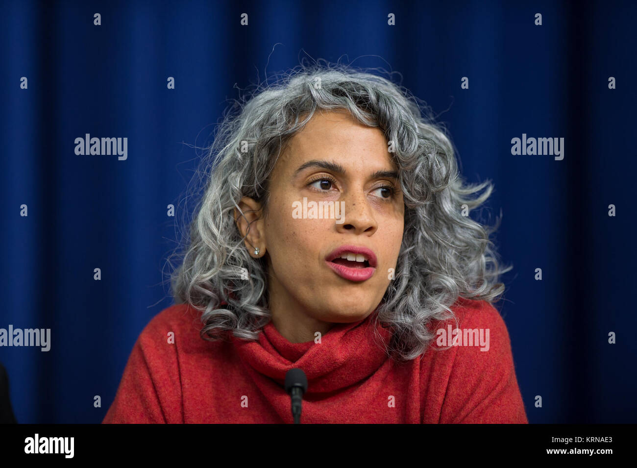 Producer Mimi Valdés speaks on a panel after a screening of the film ...