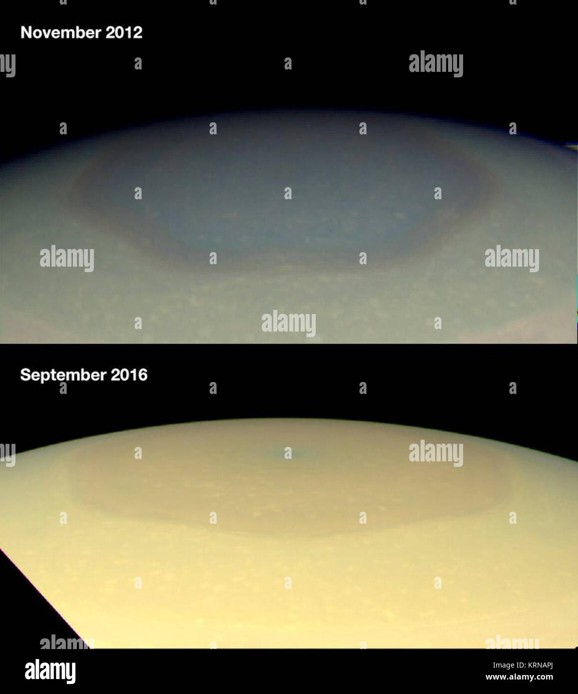 PIA21049 Changing Colors in Saturn's North Stock Photo - Alamy