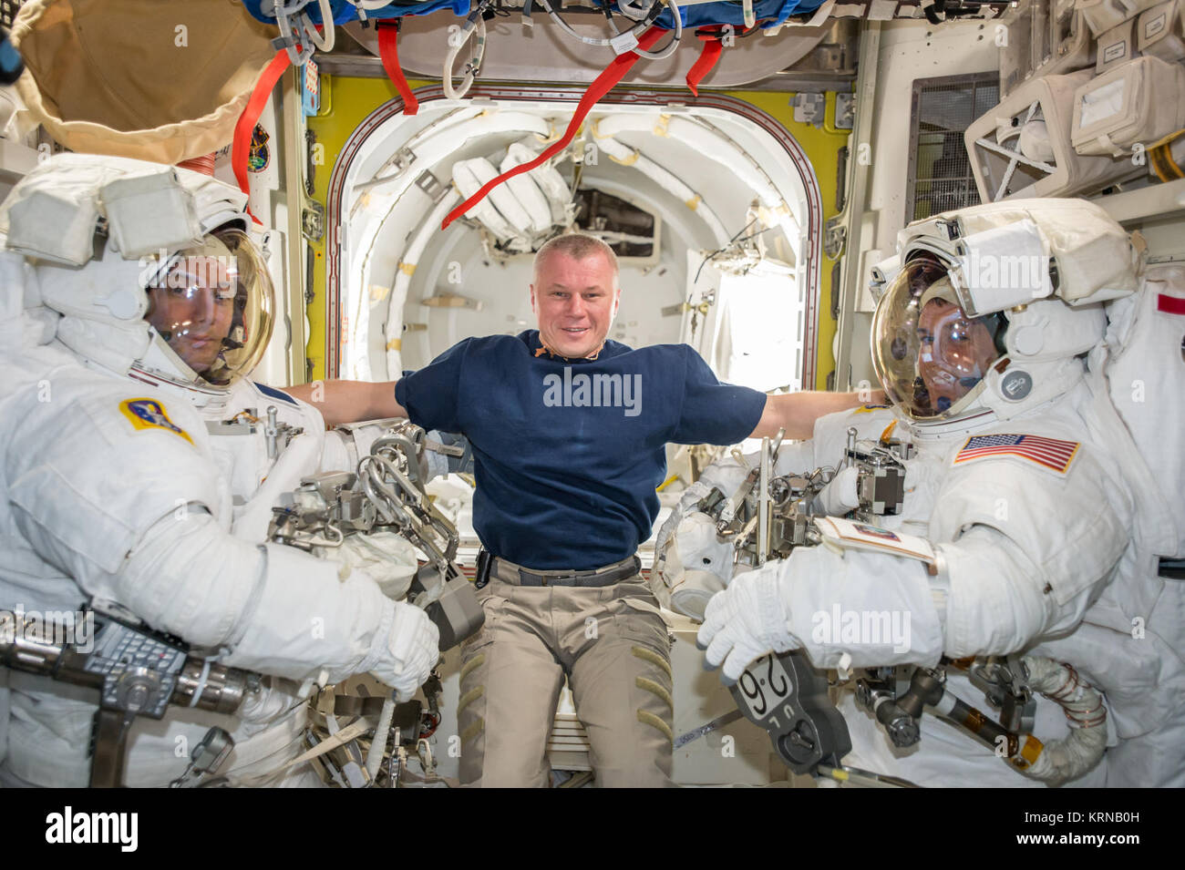 ISS-50 EVA-2 (e) inside the Quest airlock Stock Photo - Alamy