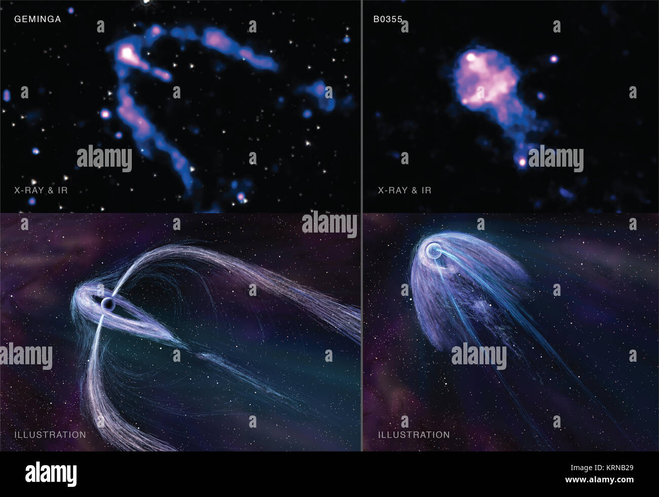 Geminga and PSR B0355 54 by Chandra and Spitzer Stock Photo - Alamy