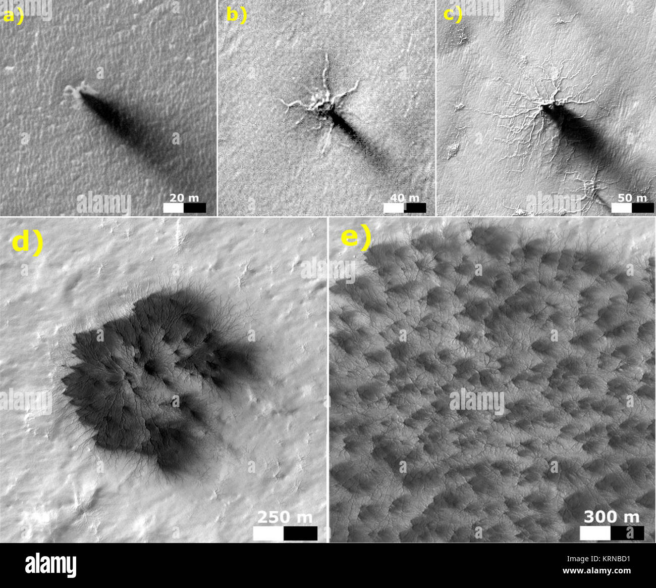 PIA21258 - Possible Development Stages of Martian 'Spiders' Stock Photo ...