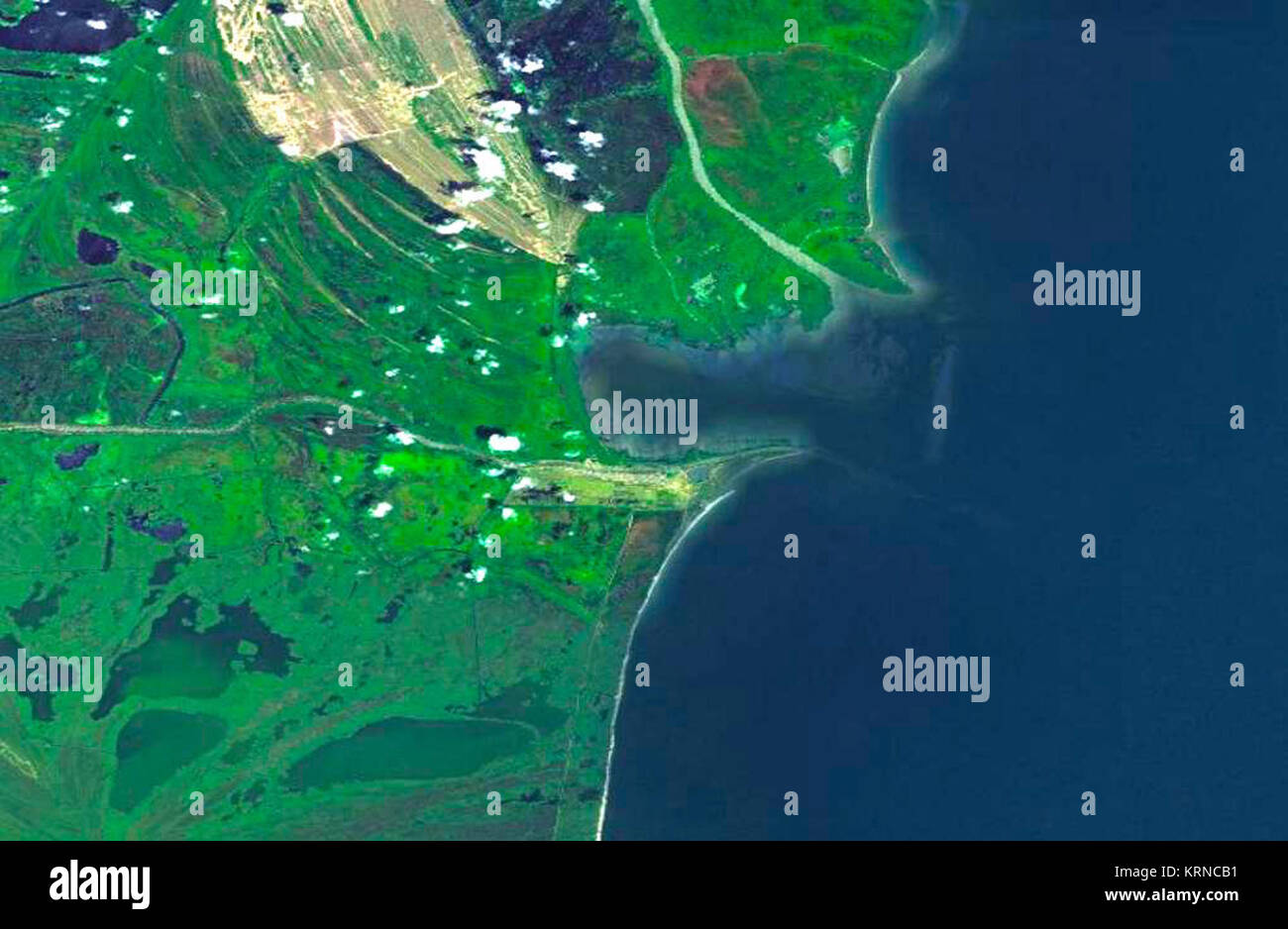 Sulina from space Stock Photo - Alamy