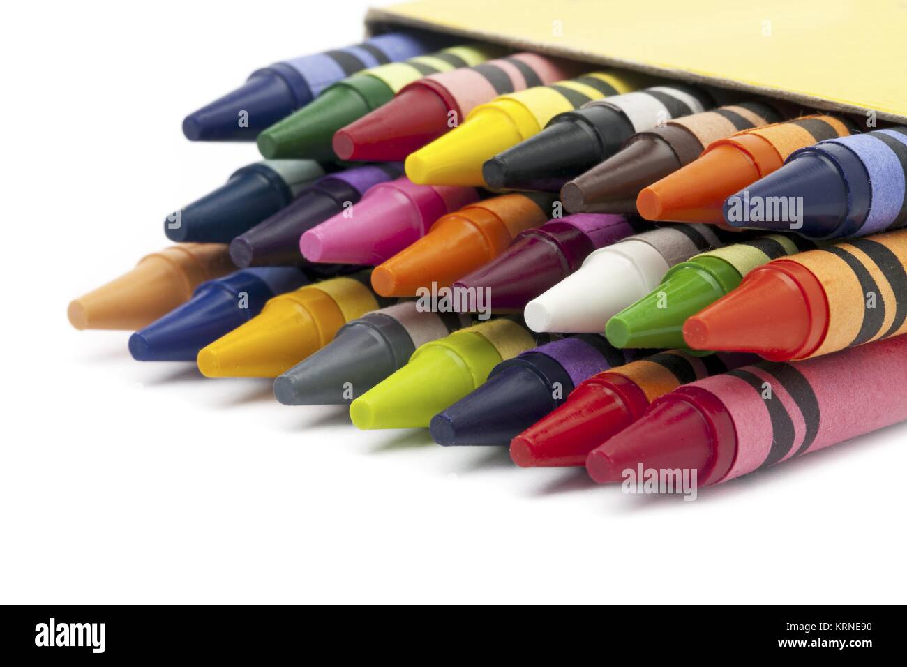 cropped image of wax crayons Stock Photo - Alamy