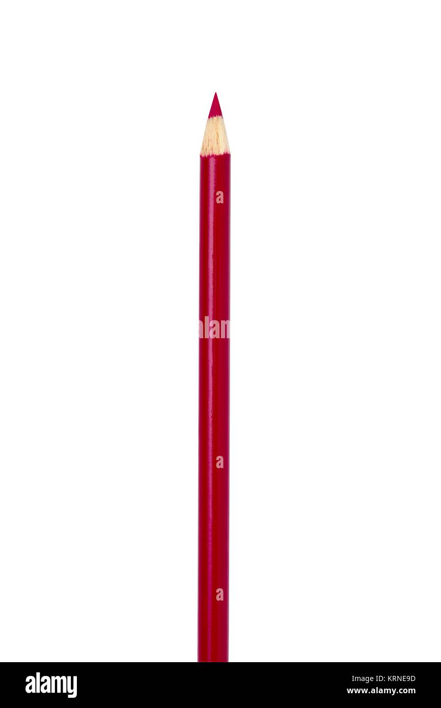 cropped shot of a red color pencil isolated over white Stock Photo - Alamy