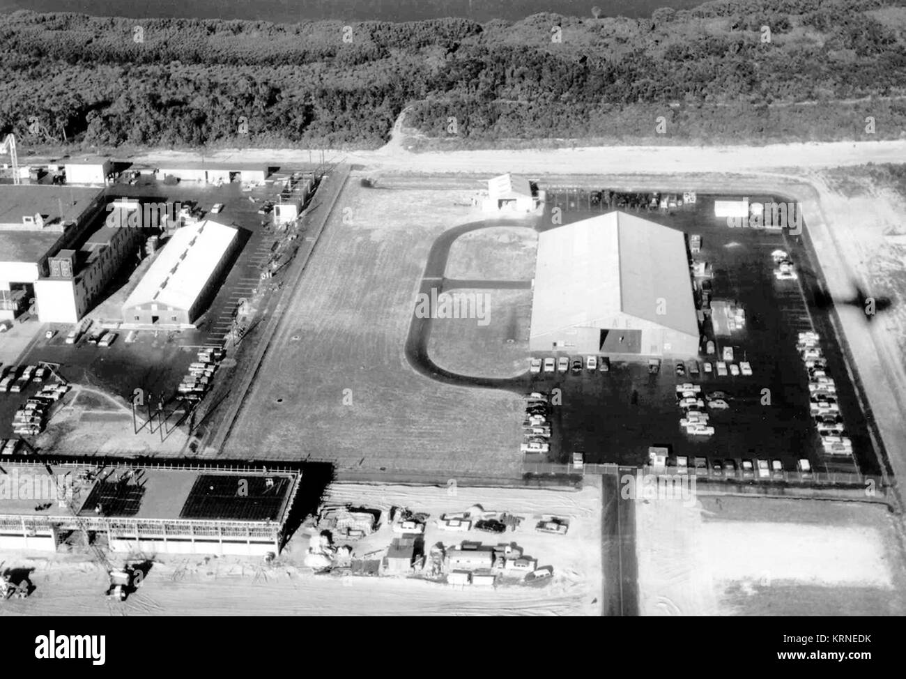Aerial view of Hangar AE before additions, 1961 (PL-61-90012 Stock ...