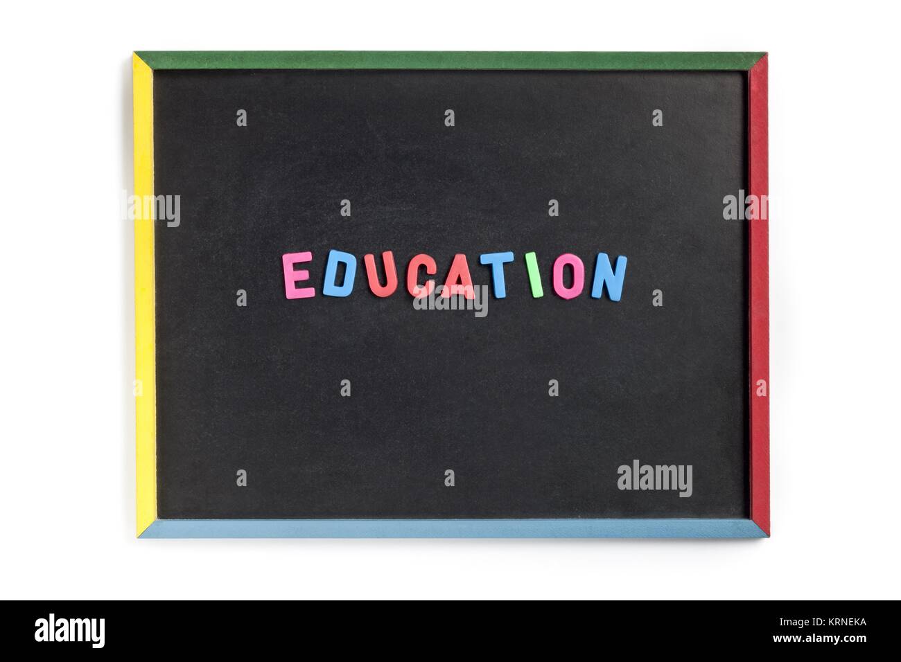 education text in a slate board Stock Photo - Alamy