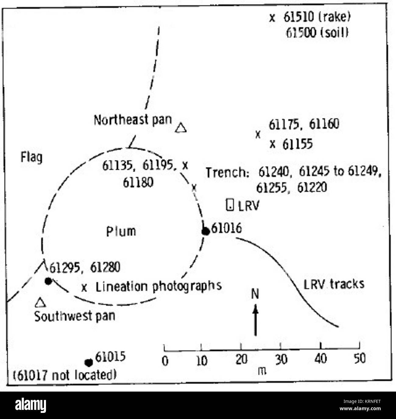 Apollo 16 PSR Figure 6-21 Planimetric map of Station 1 Stock Photo - Alamy