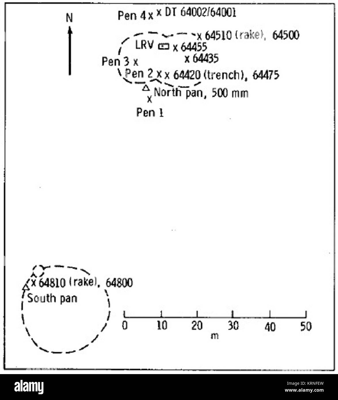 Apollo 16 PSR Figure 6-33 Planimetric map of Station 4 Stock Photo - Alamy
