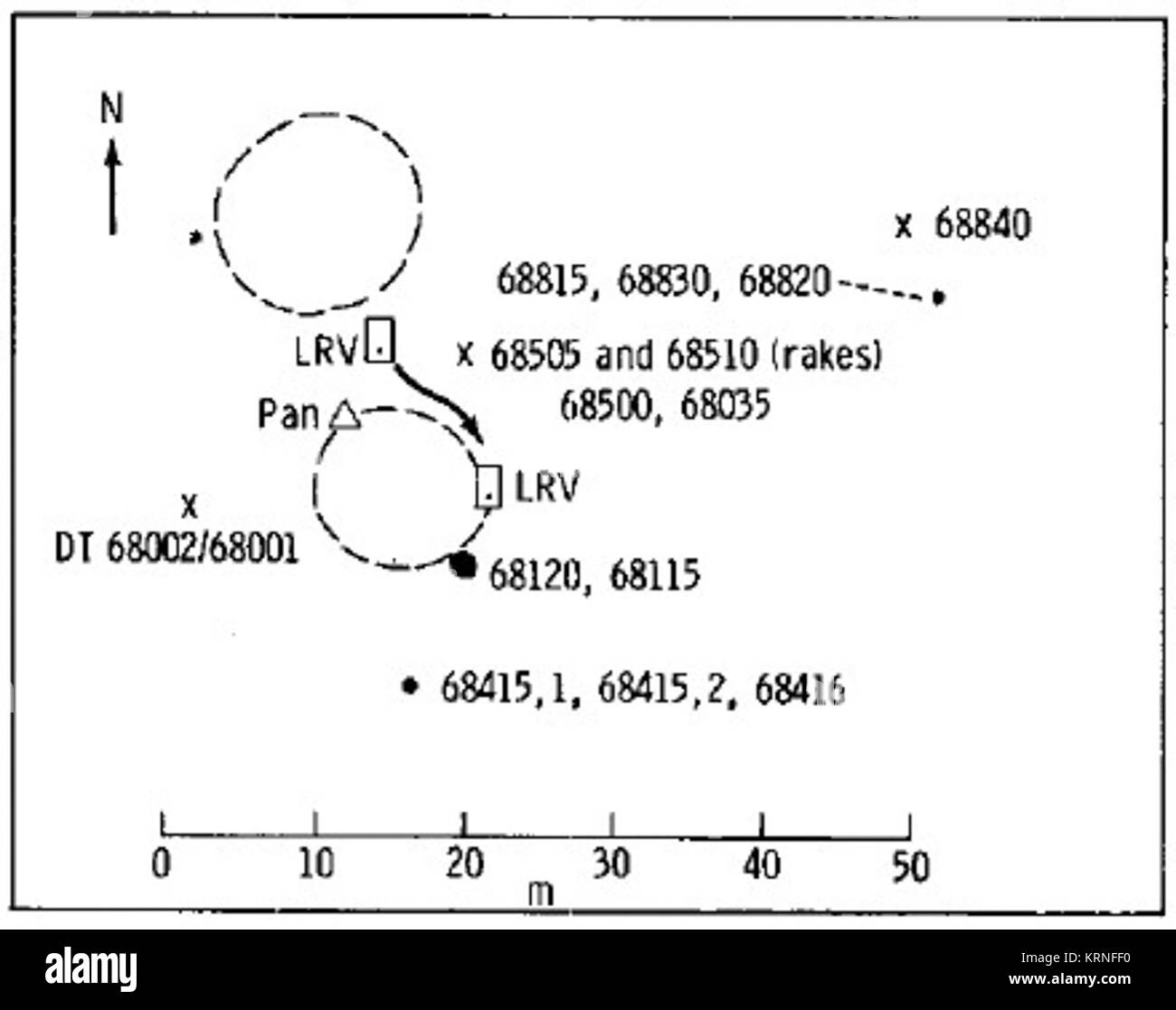 Apollo 16 PSR Figure 6-47 Planimetric map of Station 8 Stock Photo - Alamy