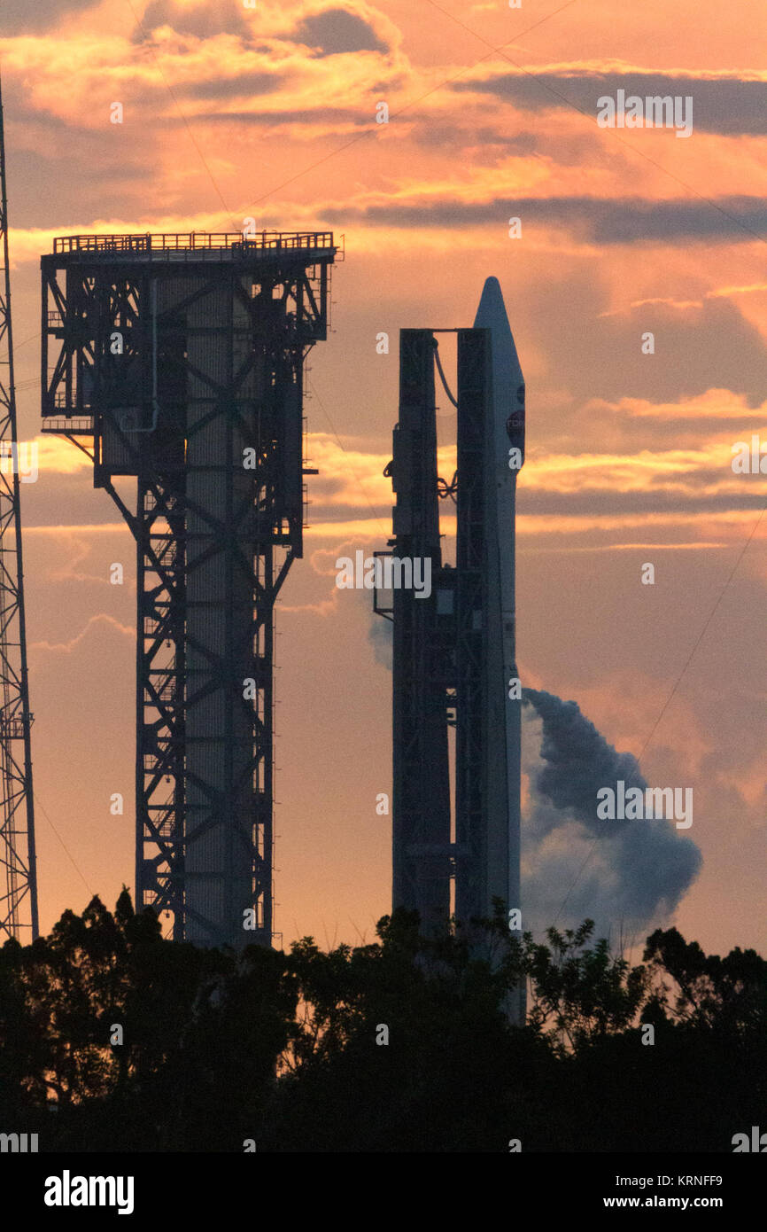 As the Sun rises at Space Launch Complex 41 at Cape Canaveral Air Force ...
