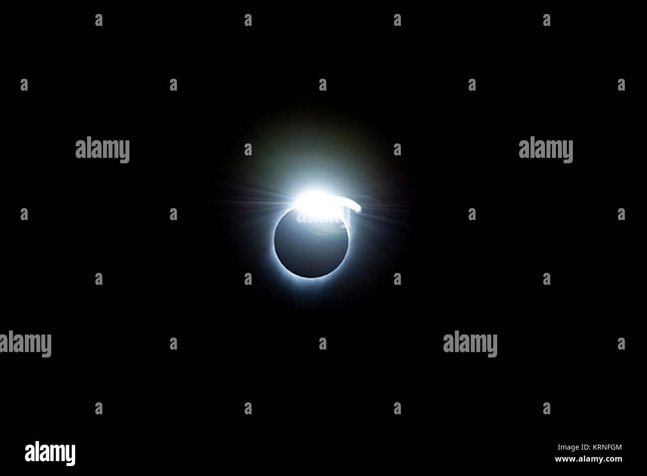 The diamond-ring effect is seen during a total solar eclipse on Monday ...
