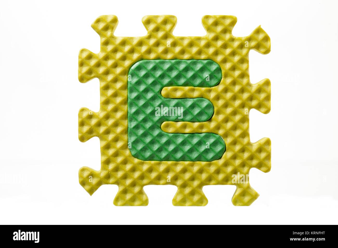 letter e on a rubber puzzle Stock Photo - Alamy