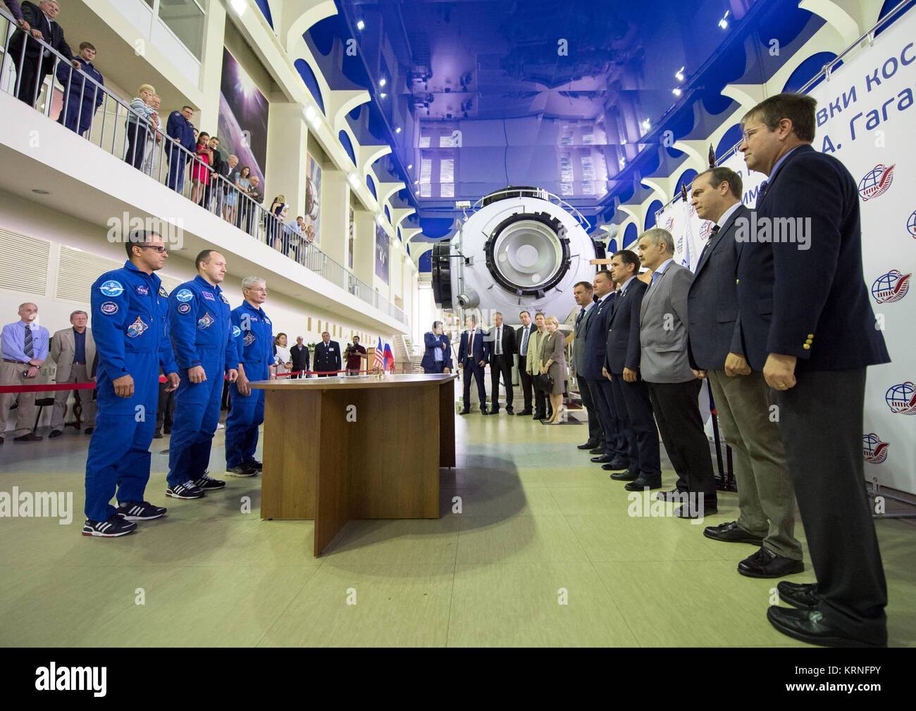 Expedition 53 crew members: Joe Acaba of NASA, left, Alexander Misurkin ...