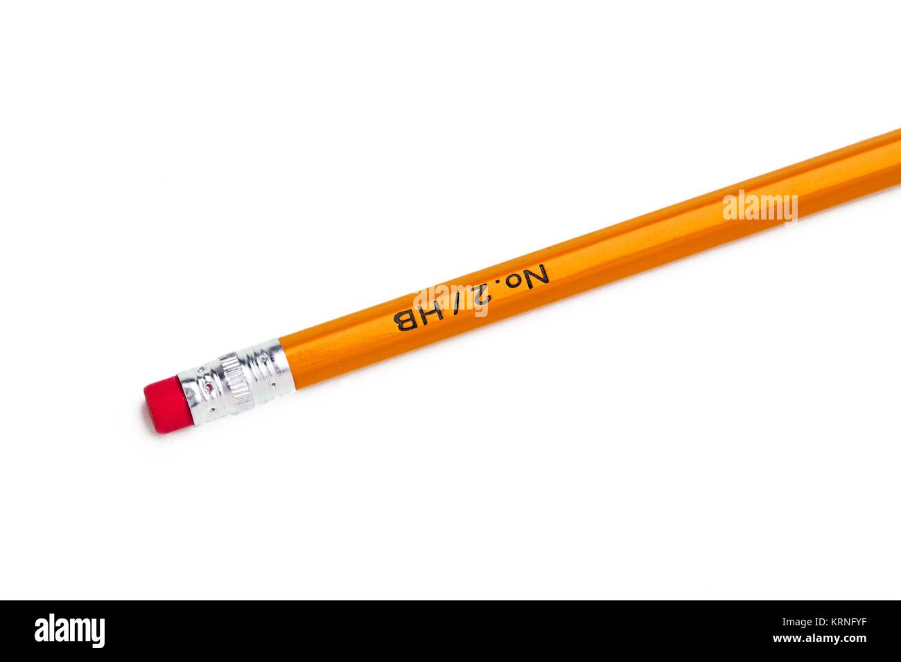 low section of a wooden pencil with eraser over white Stock Photo - Alamy