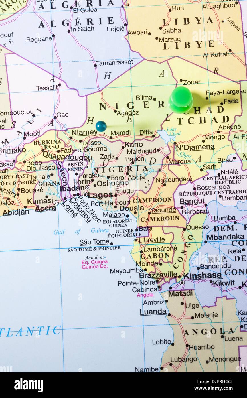 niger map with green pin Stock Photo - Alamy