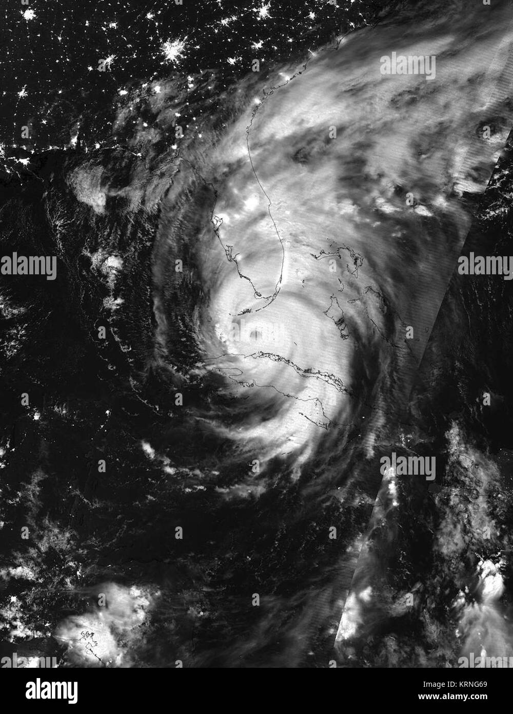 Typhoon satellite image Black and White Stock Photos & Images - Alamy