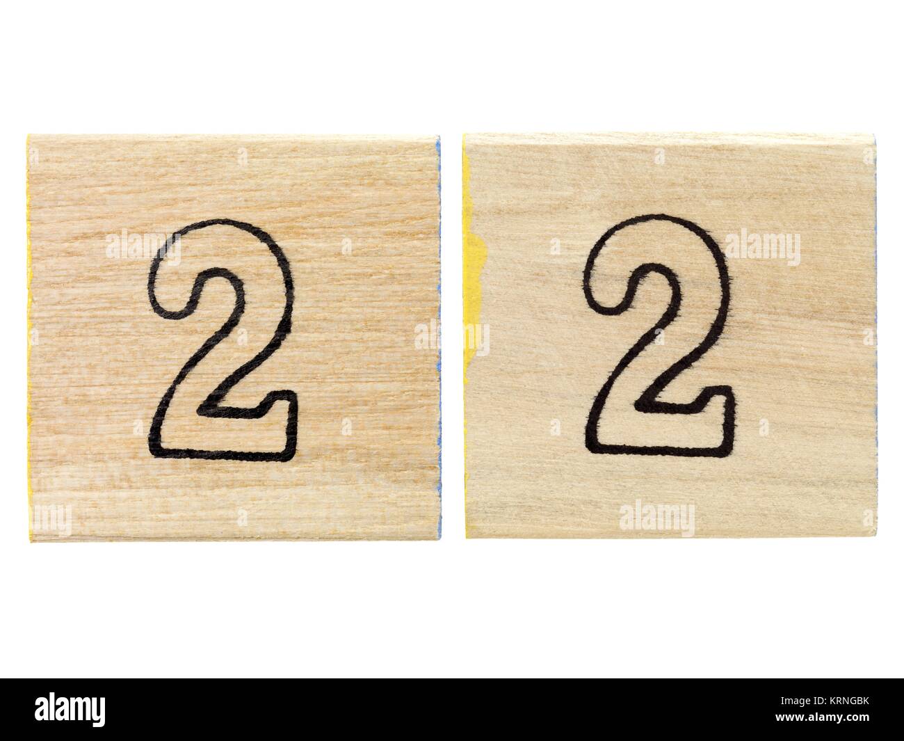 number two on wooden cubes Stock Photo - Alamy