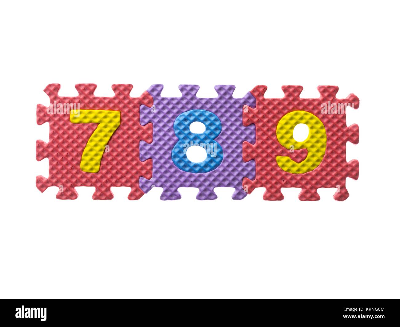 numbered rubber puzzle pieces on white Stock Photo - Alamy