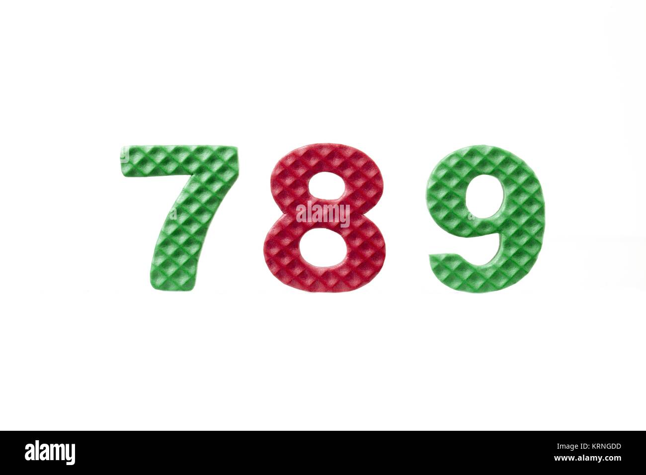 numbers on a rubber puzzle Stock Photo - Alamy