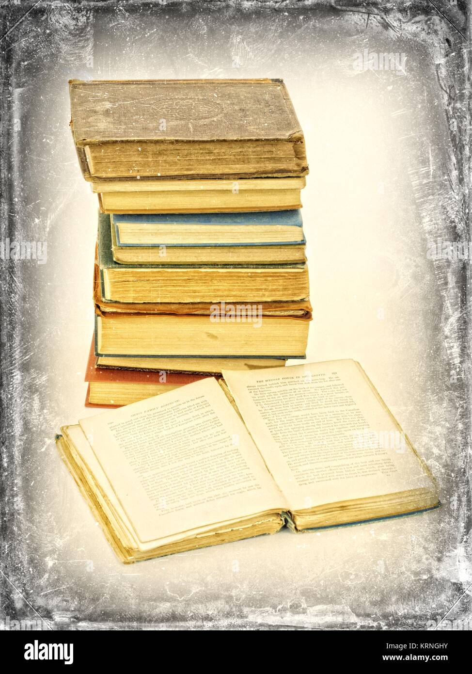 Old books vintage background Stock Photo - Alamy