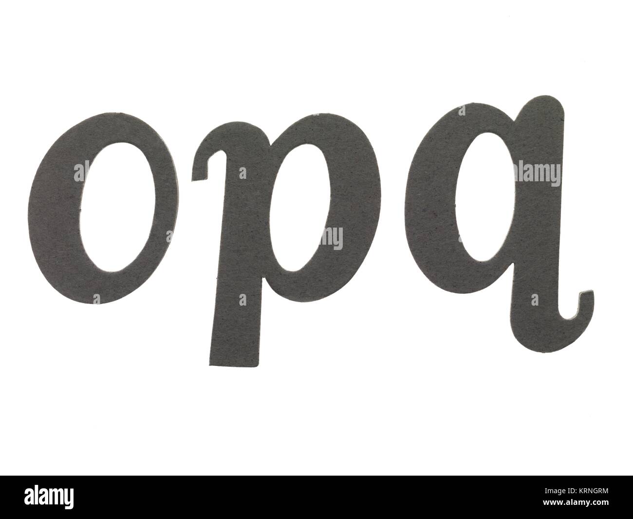 paper cut out with letters opq Stock Photo - Alamy