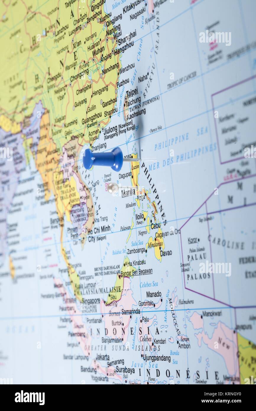 philippines map with blue pin Stock Photo - Alamy