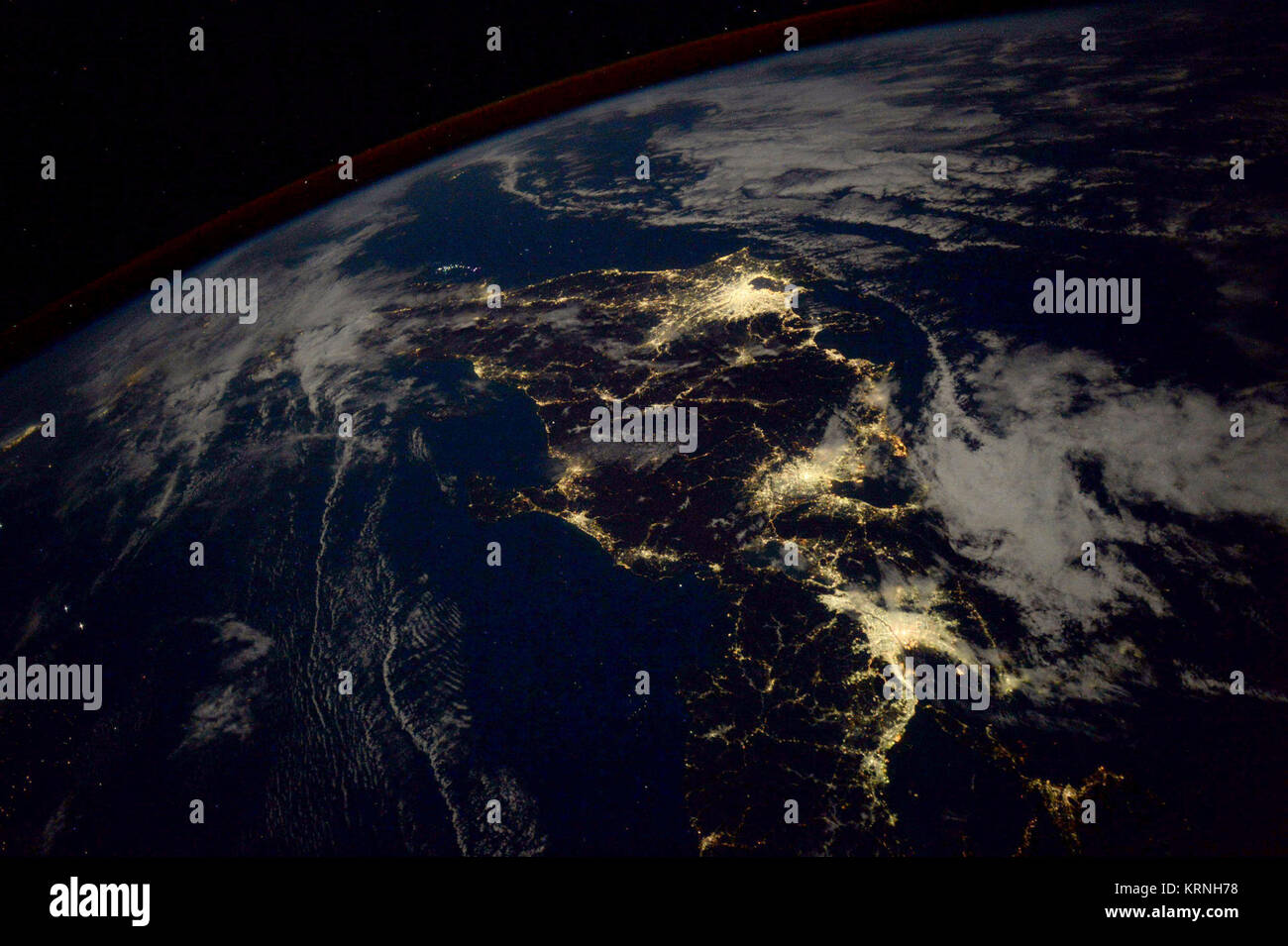 ISS-53 Honshu, Japan at night Stock Photo - Alamy