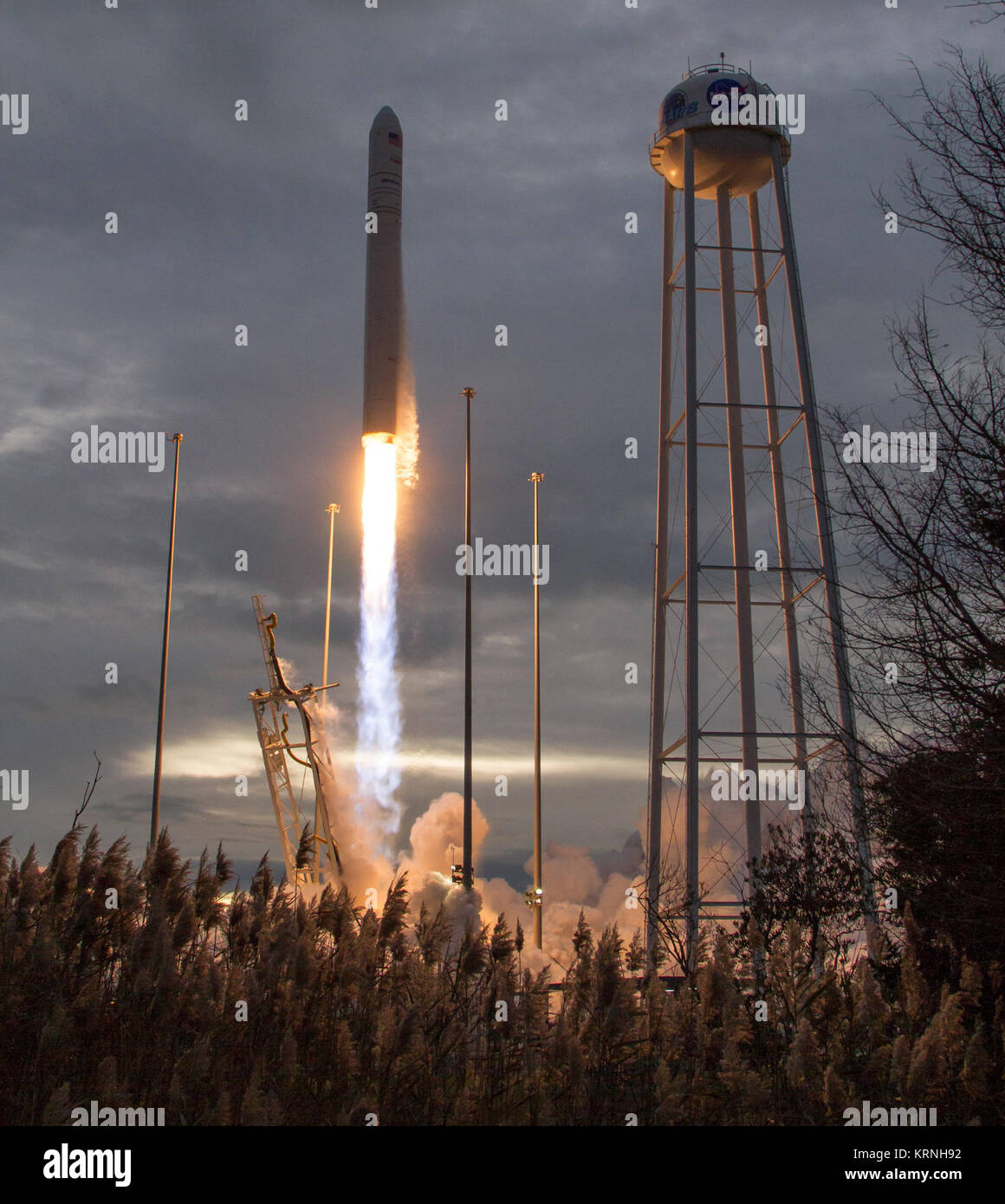 The Orbital Atk Antares Rocket With The Cygnus Spacecraft Onboard