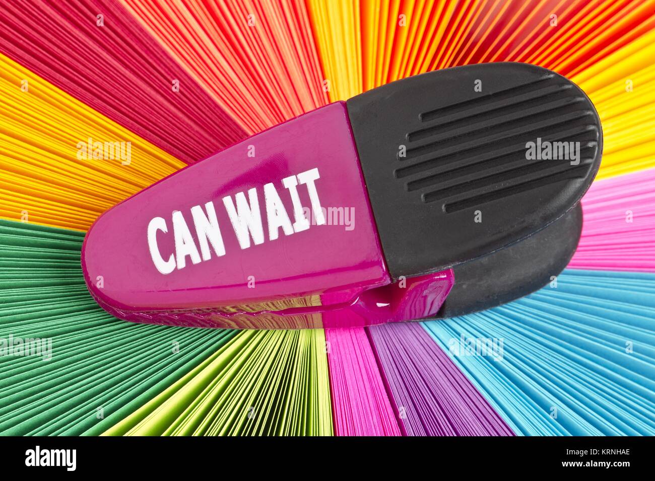 plastic paper clip on color palette Stock Photo - Alamy