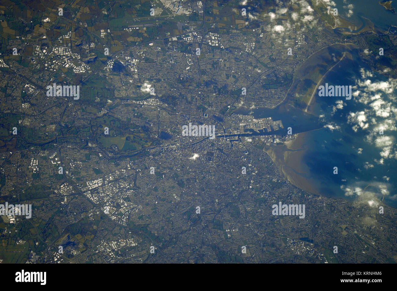 Dublin, December 2017, from ISS by Randy Bresnik Stock Photo - Alamy
