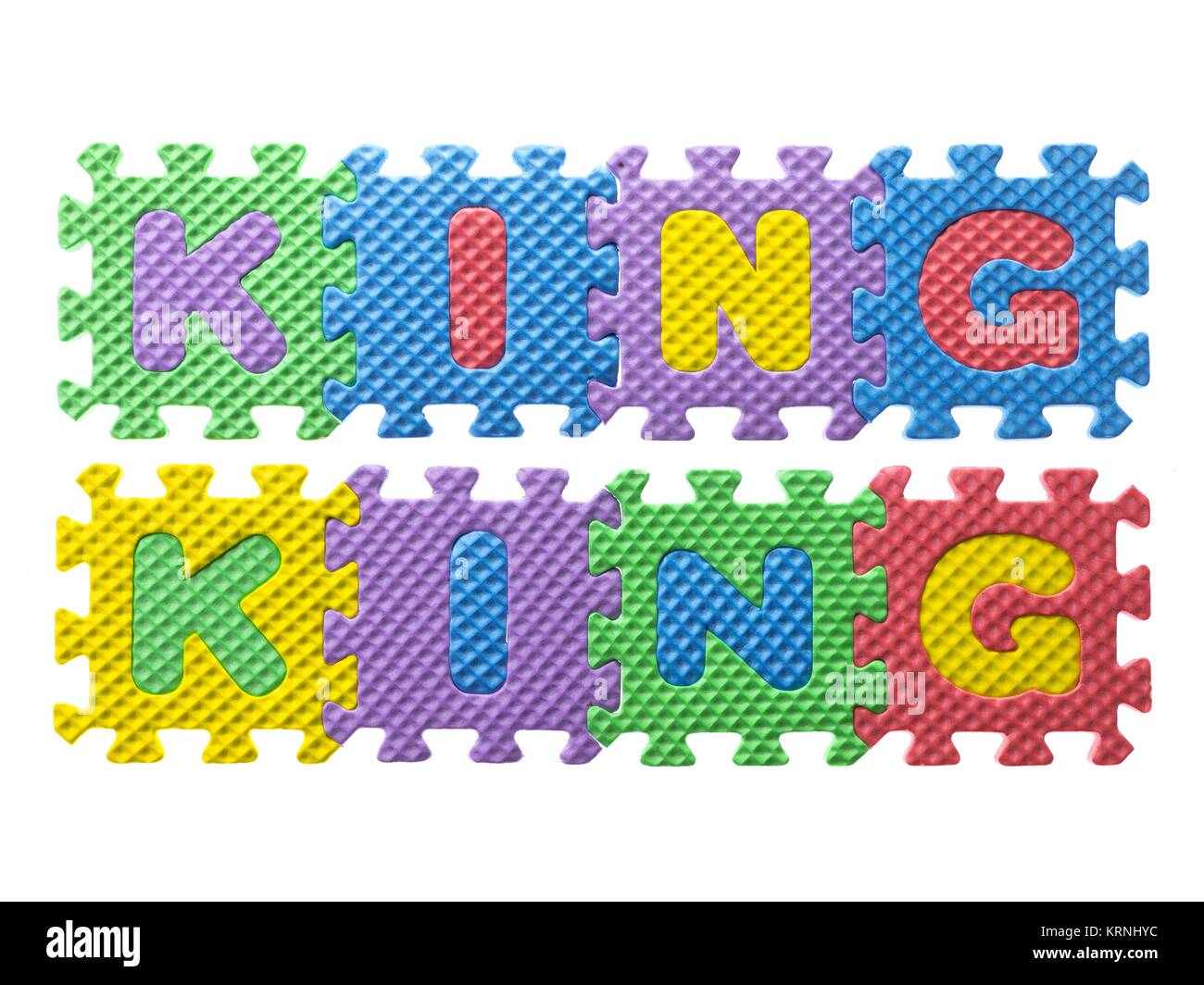 rubber puzzle forming a word king Stock Photo - Alamy